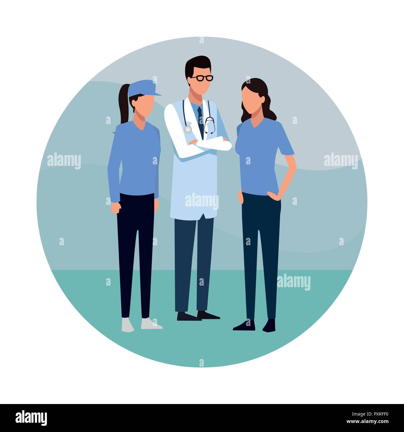 Medical teamwork round icon Stock Vector Image & Art - Alamy