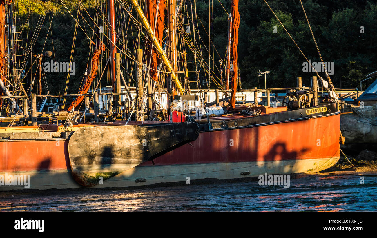 Thames barges Melissa and behind her Xylonite at Pin Mill Stock Photo ...