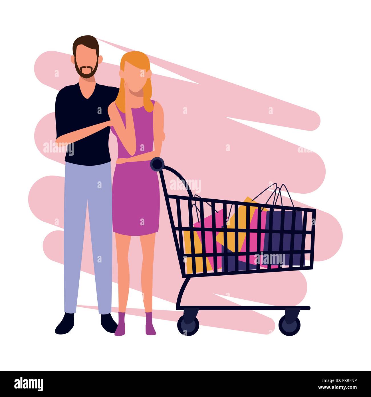 People shopping cartoon Stock Vector Image & Art - Alamy