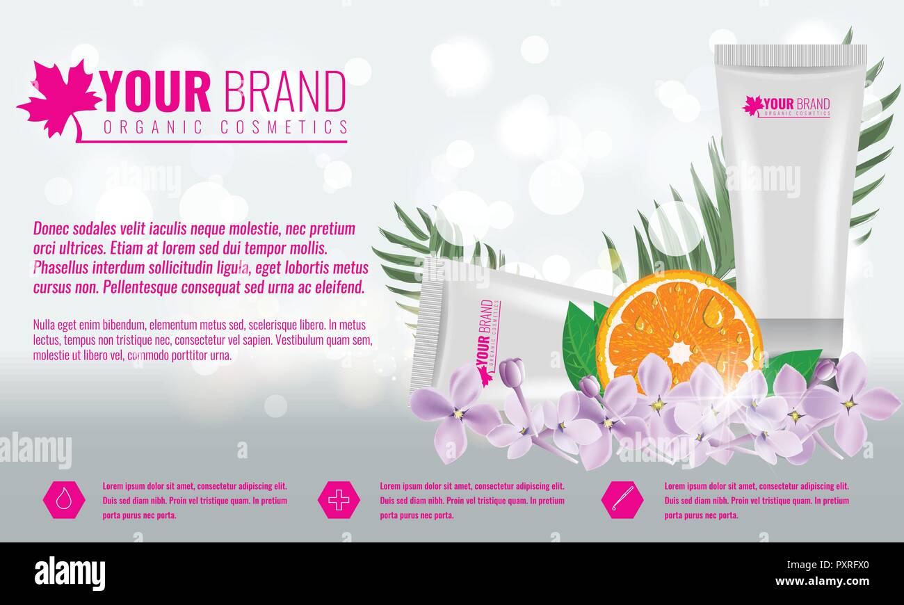 Cosmetics product ads poster template. Cosmetic beauty mockup. Cream ...