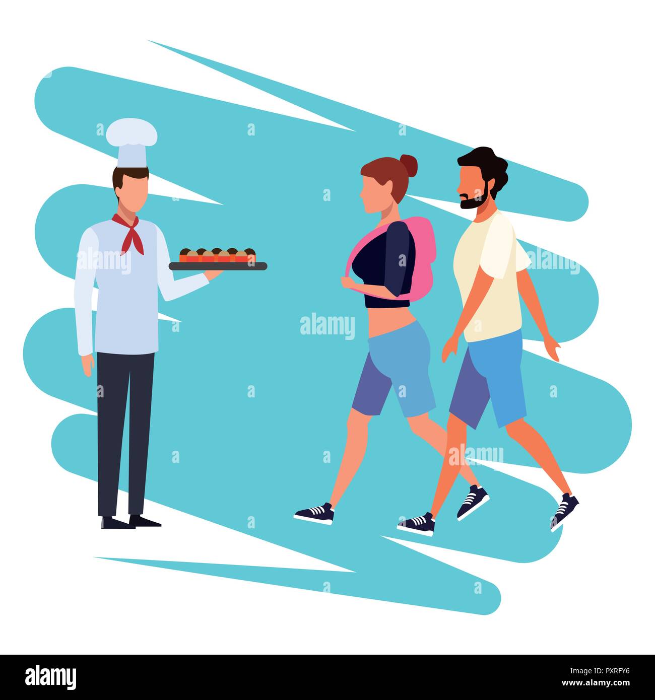 Chef man tasting food Stock Vector Images - Alamy