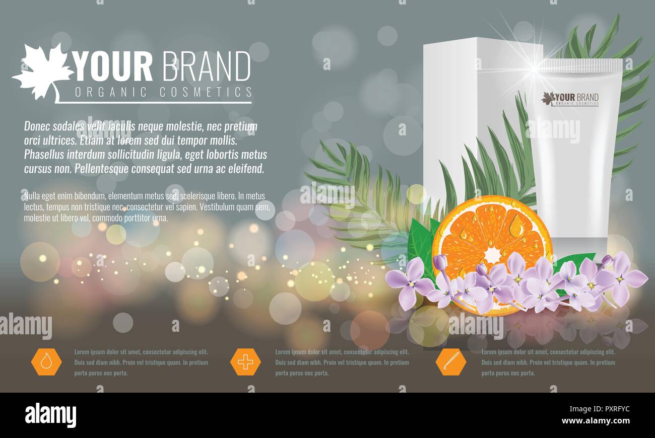 Cosmetics product ads poster template. Cosmetic beauty mockup. Cream ...