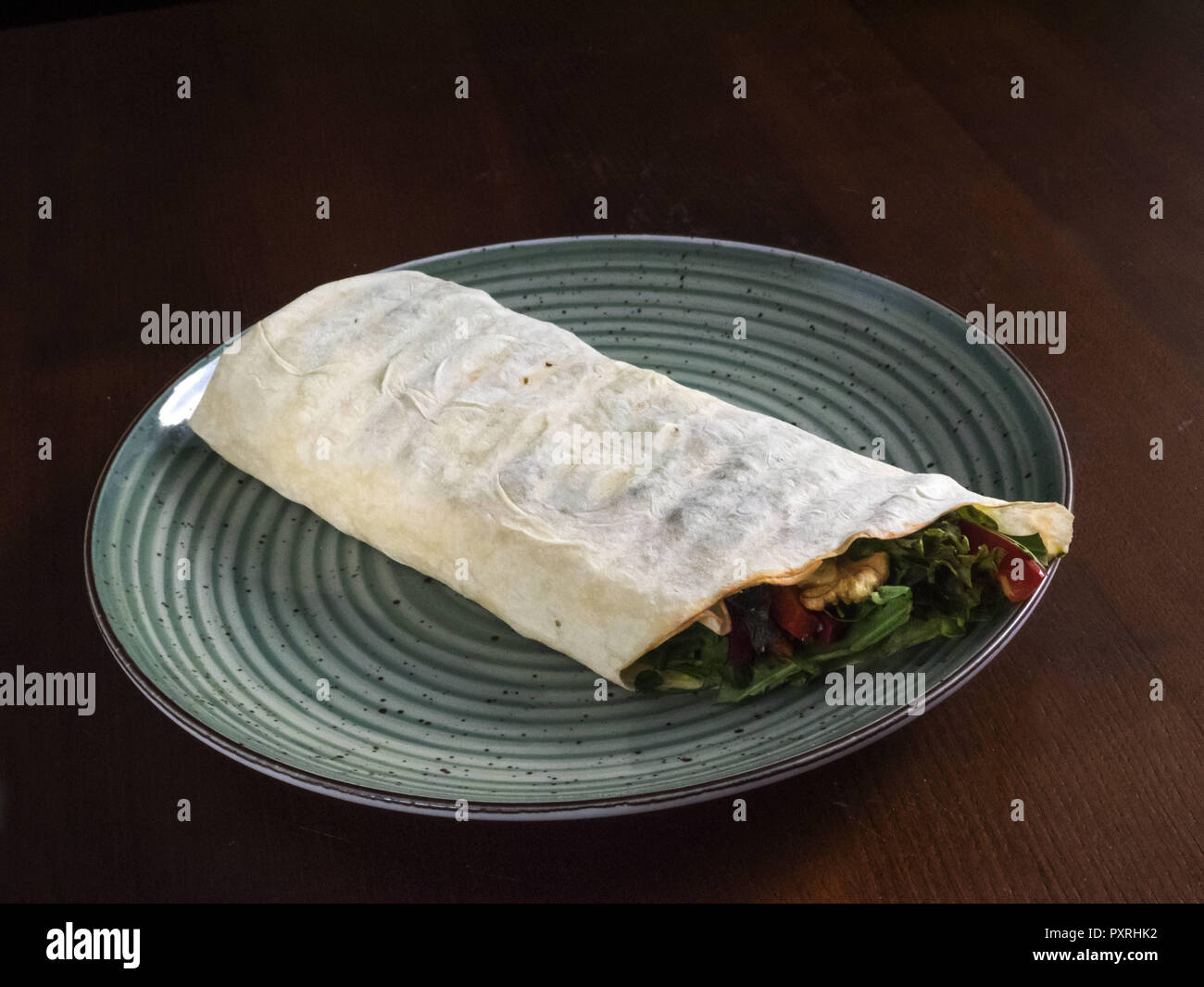 Kiev, Ukraine. 26th Feb, 2018. chicken roll with salad for healthy ...