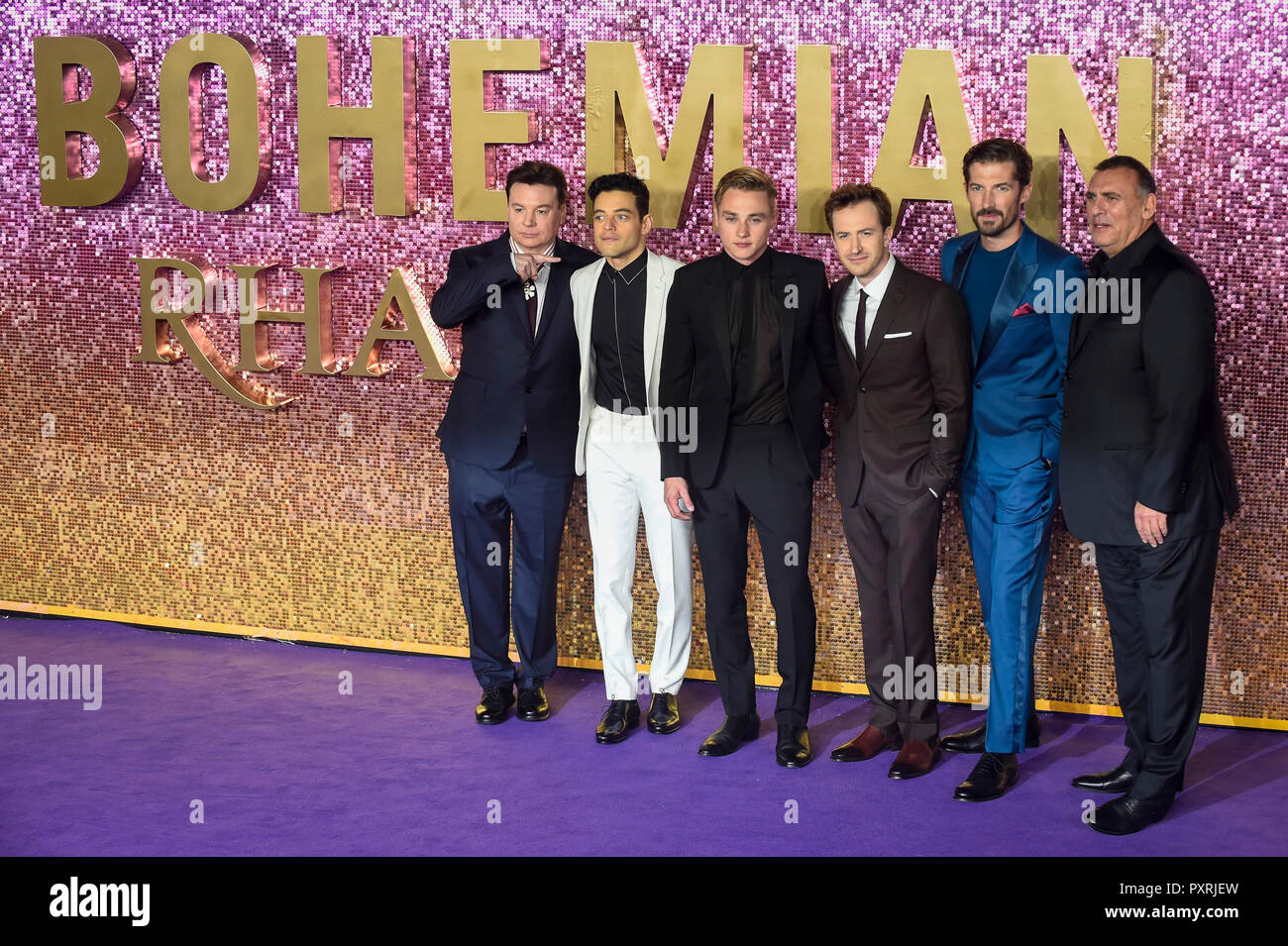 London, UK. 23 October 2018. Mike Myers (who plays Ray Foster), Rami ...