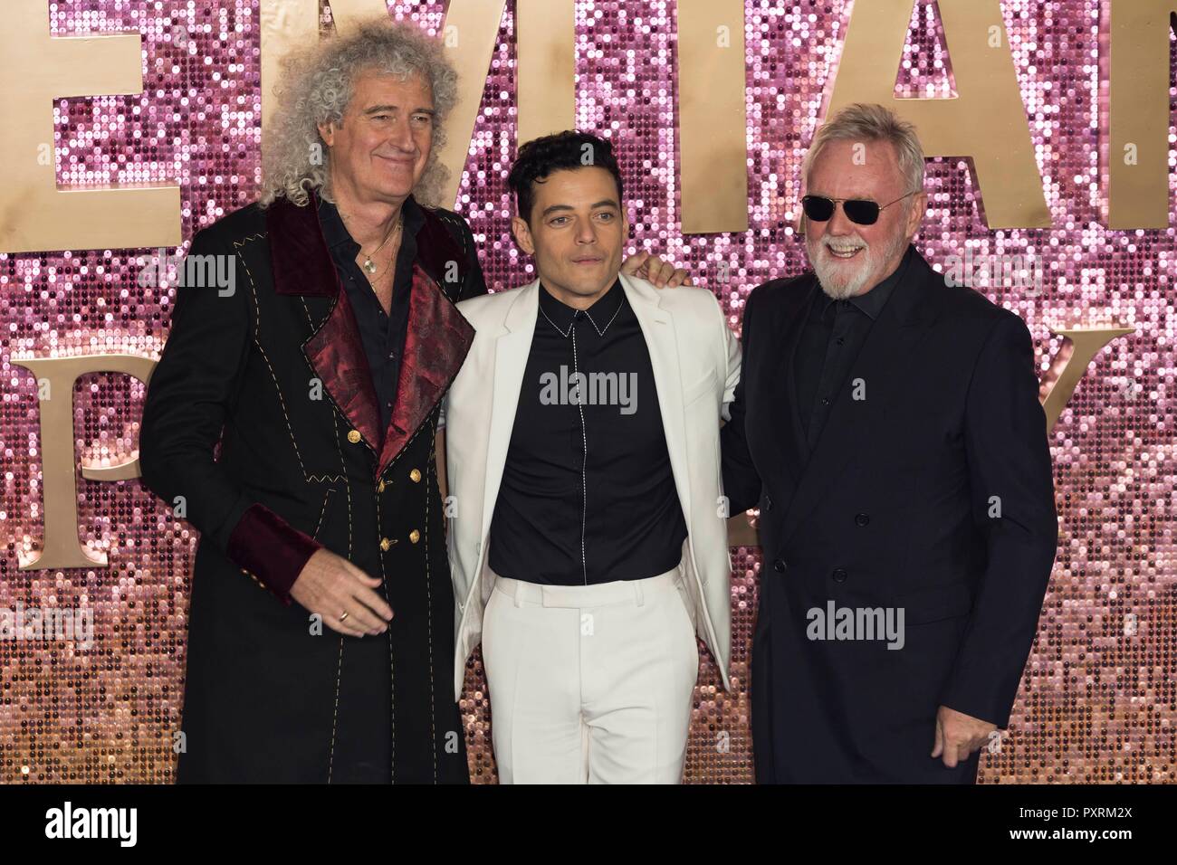 Brian May, Rami Malek and Roger Taylor attend BOHEMIAN RHAPSODY - World ...