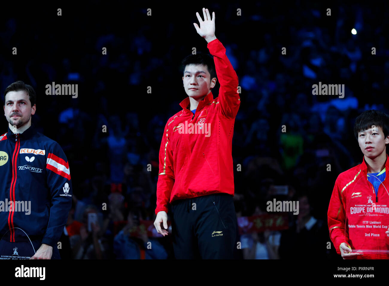 Paris, France. Credit: D. 21st Oct, 2018. Zhendong Fan (CHA) Table ...