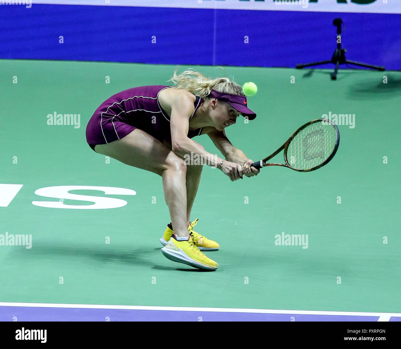 Singapore,23rd October 2018. WTA FINALS: ELINA SVITOLINA in action ...
