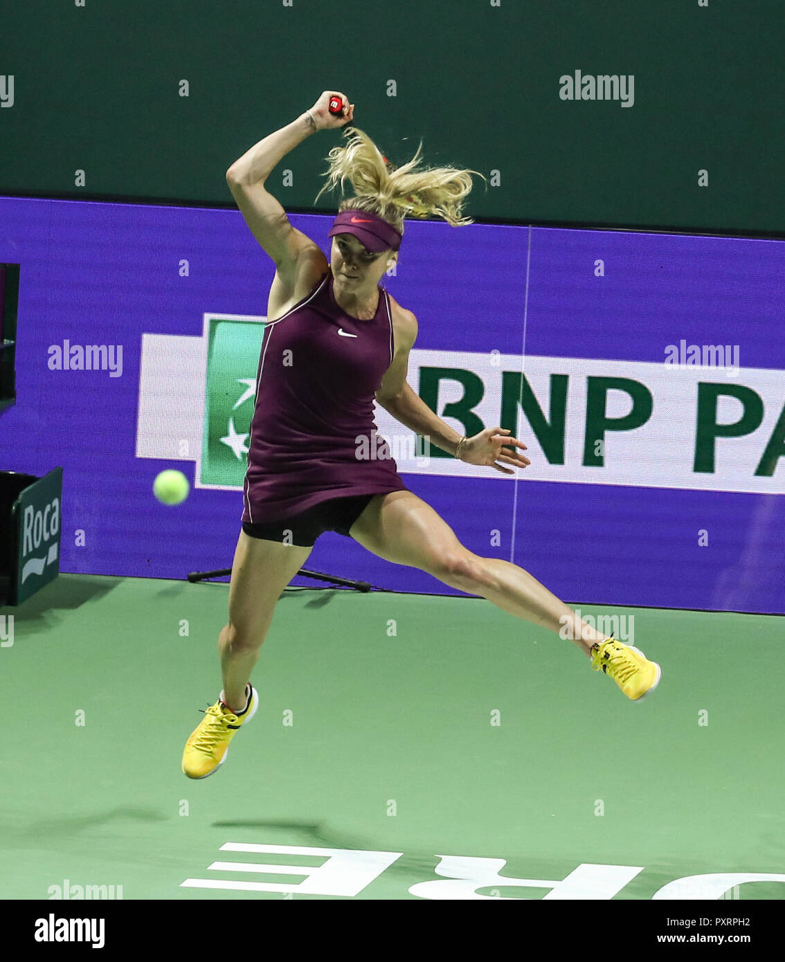 Singapore,23rd October 2018. WTA FINALS: ELINA SVITOLINA in action ...