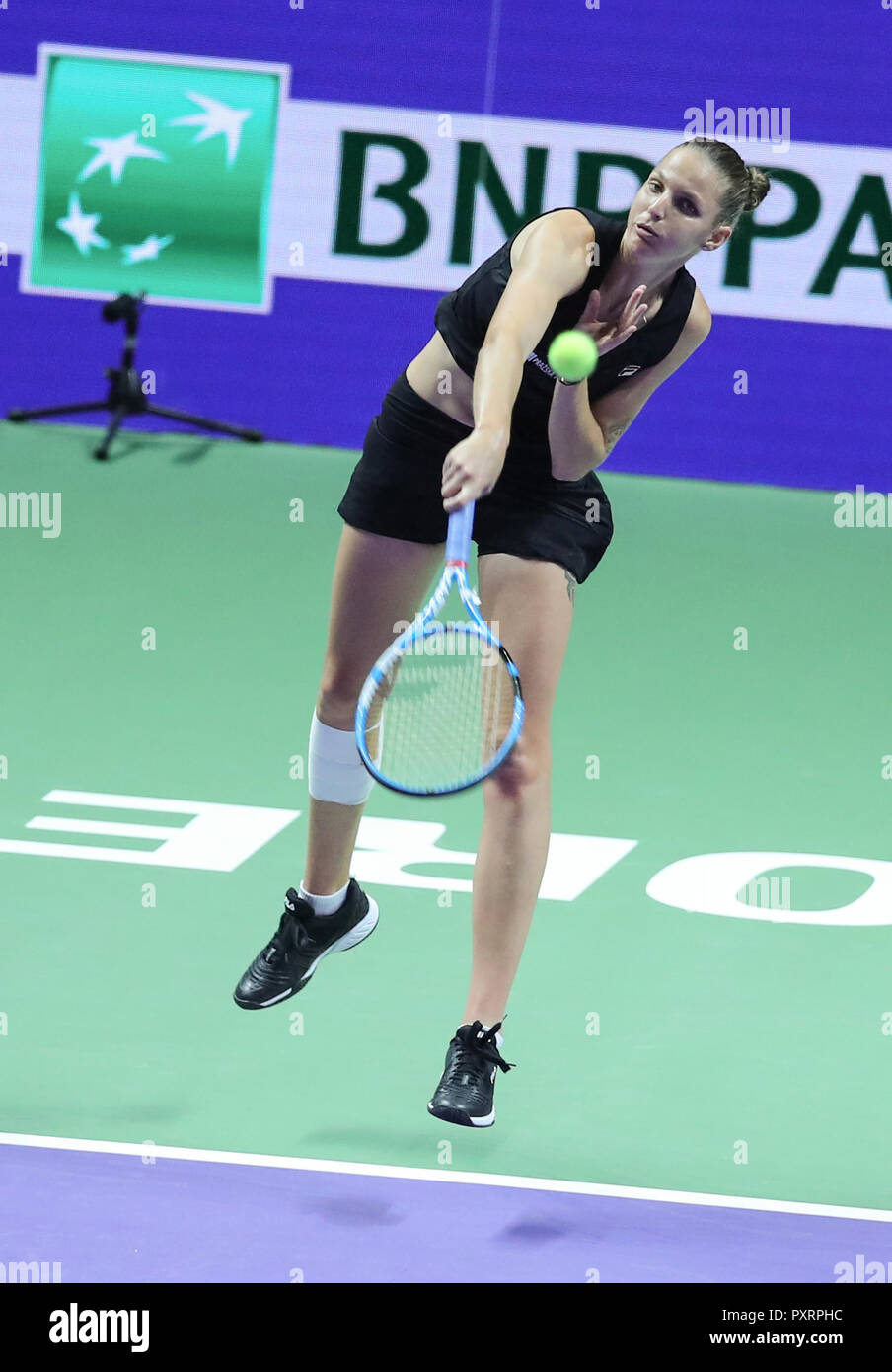 Singapore,23rd October 2018. WTA FINALS: KAROLINA PLISKOVA in action ...