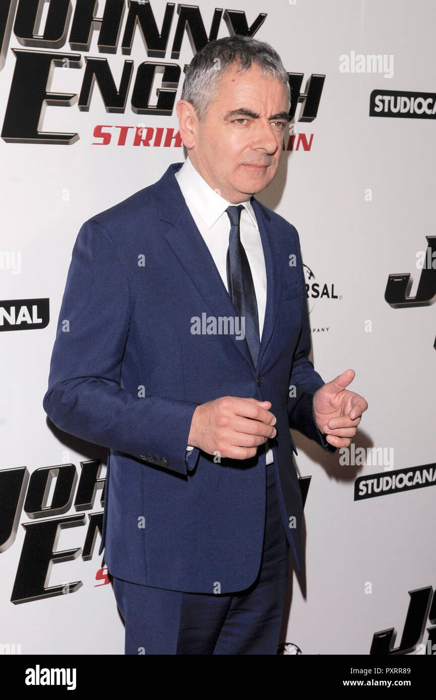 New York, USA. 23rd October, 2018. Actor Rowan Atkinson attends the ...