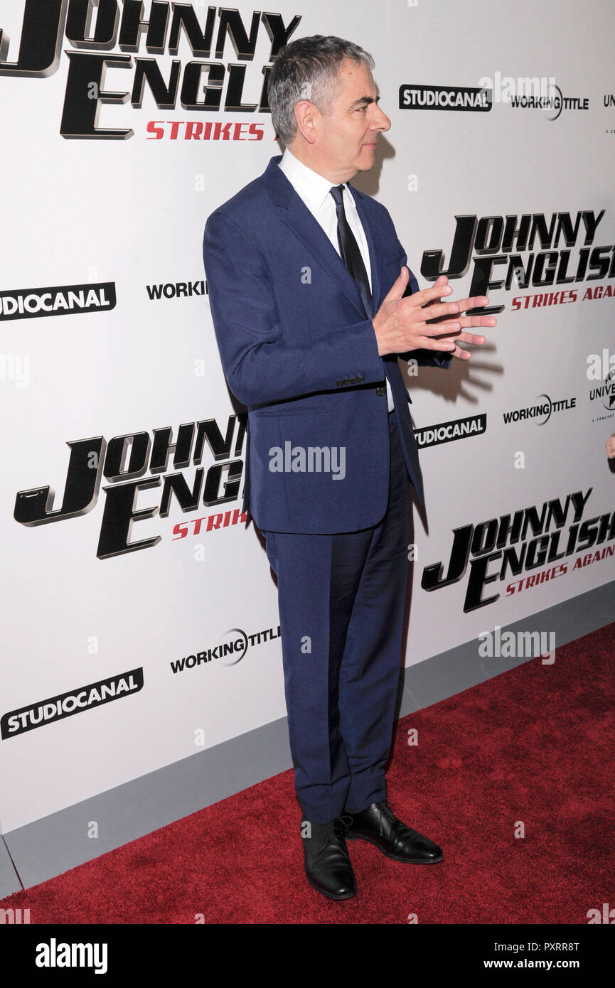 New York, USA. 23rd October, 2018. Actor Rowan Atkinson attends the ...