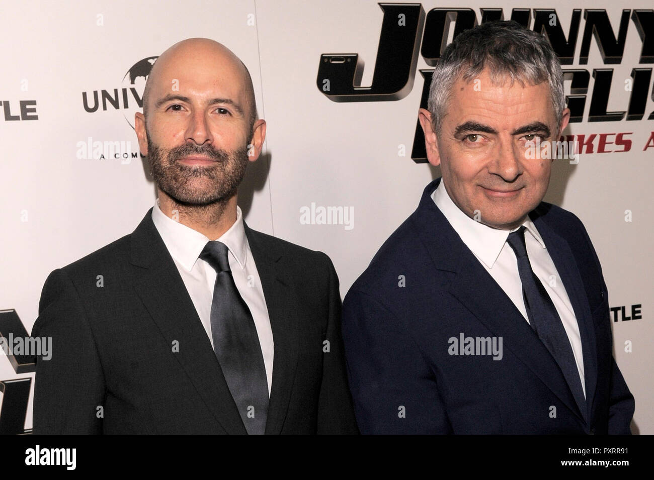 New York, USA. 23rd October, 2018. David Kerr and Rowan Atkinson attend ...