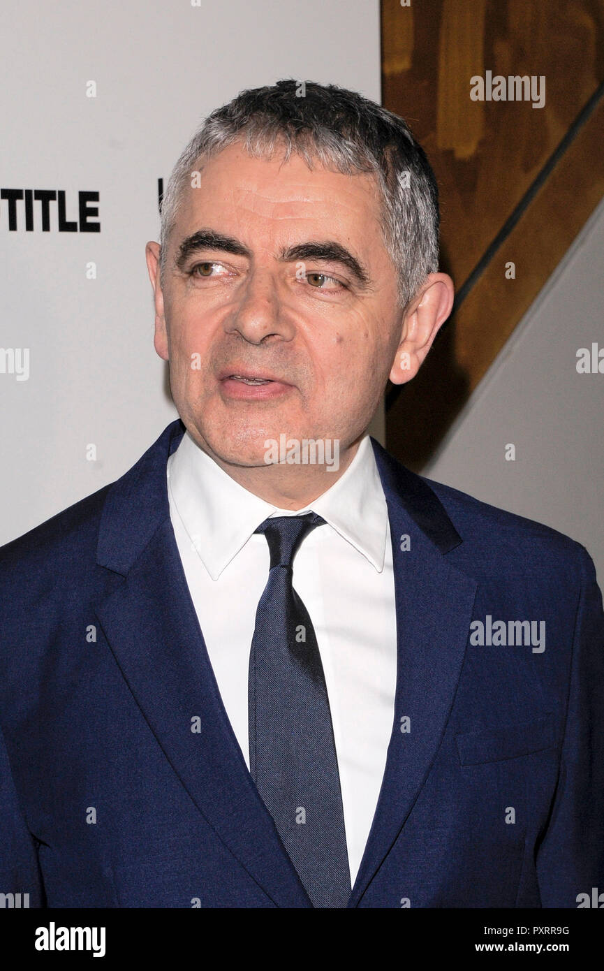New York, USA. 23rd October, 2018. Actor Rowan Atkinson attends the ...