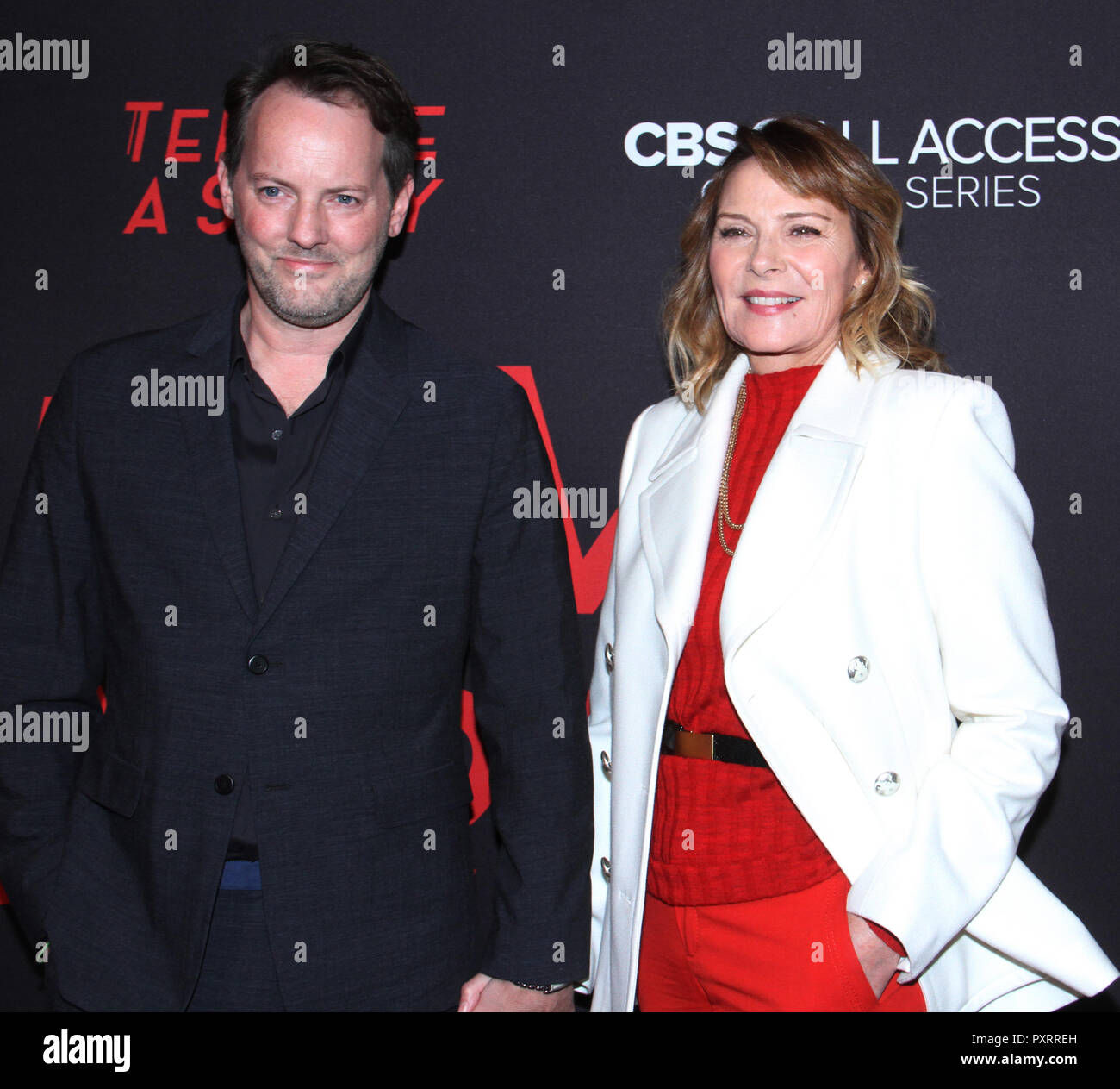 New York, NY, USA. 23rd Oct, 2018. Russell Thomas, Kim Cattrall at CBS ...