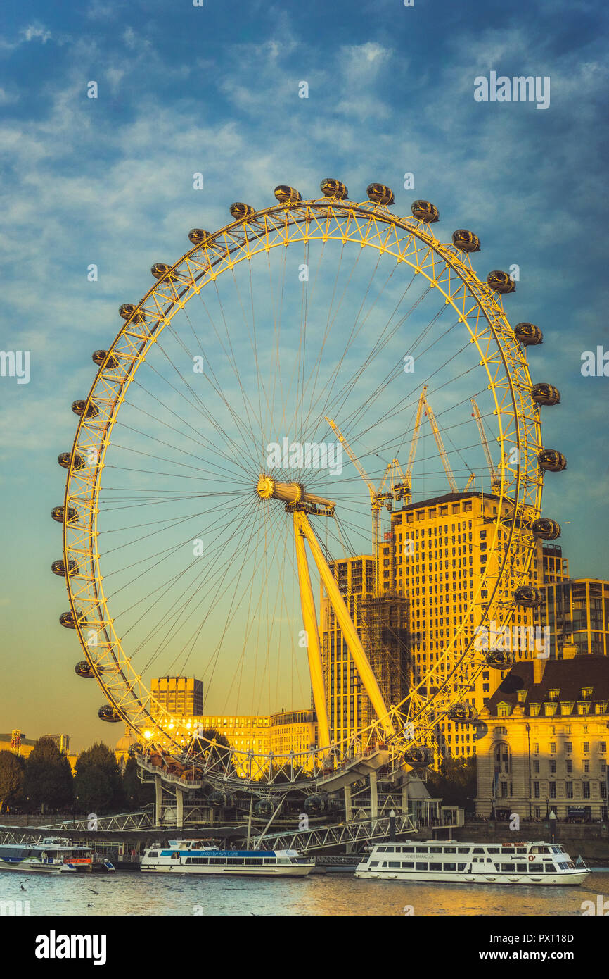 The London Eye in London. White space left for text Stock Photo - Alamy