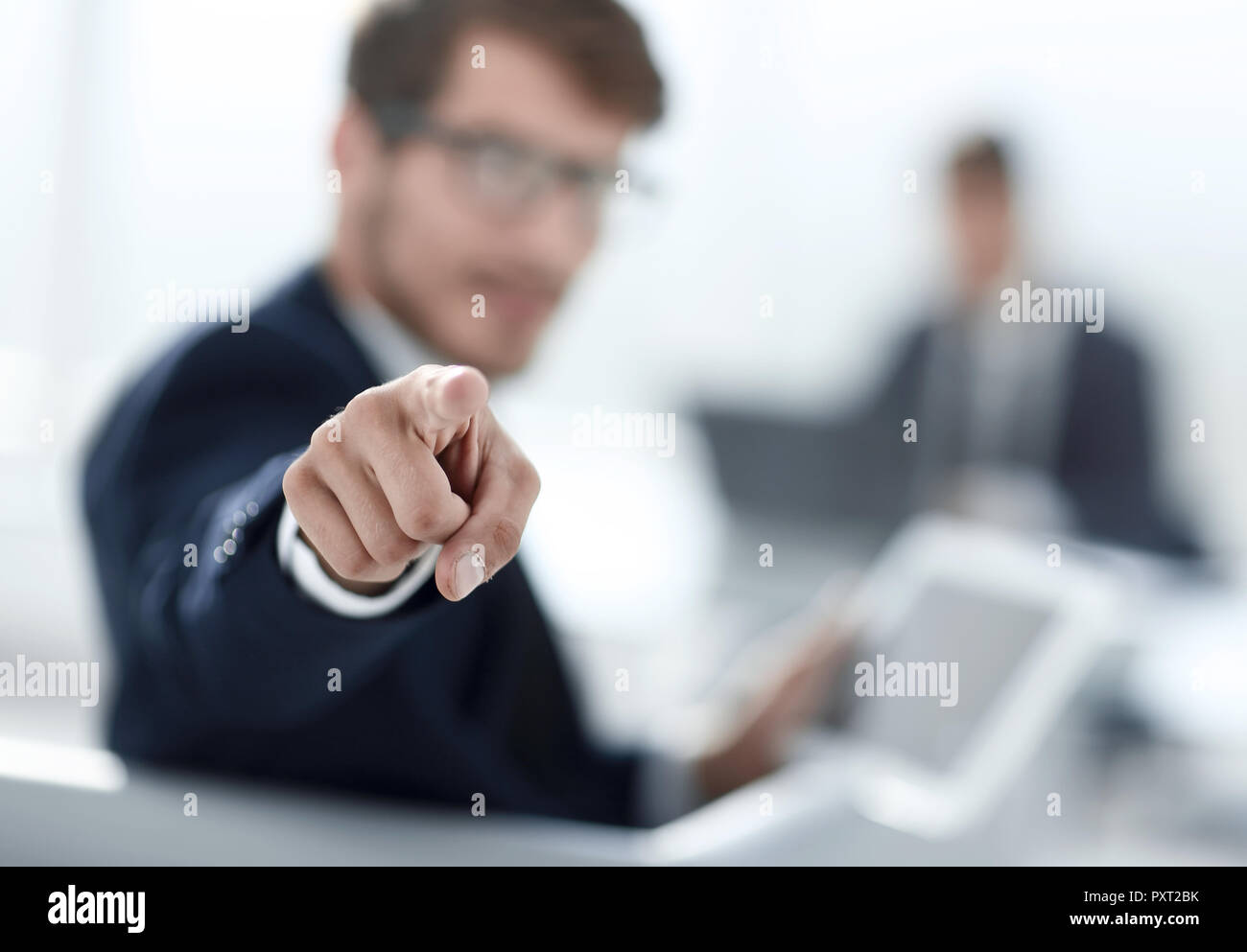 Businessman two finger point hi-res stock photography and images - Alamy
