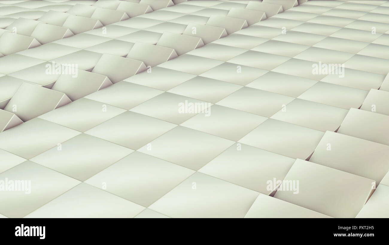 Modern abstract metal grid surface rotate wave of bright silver cubes ...