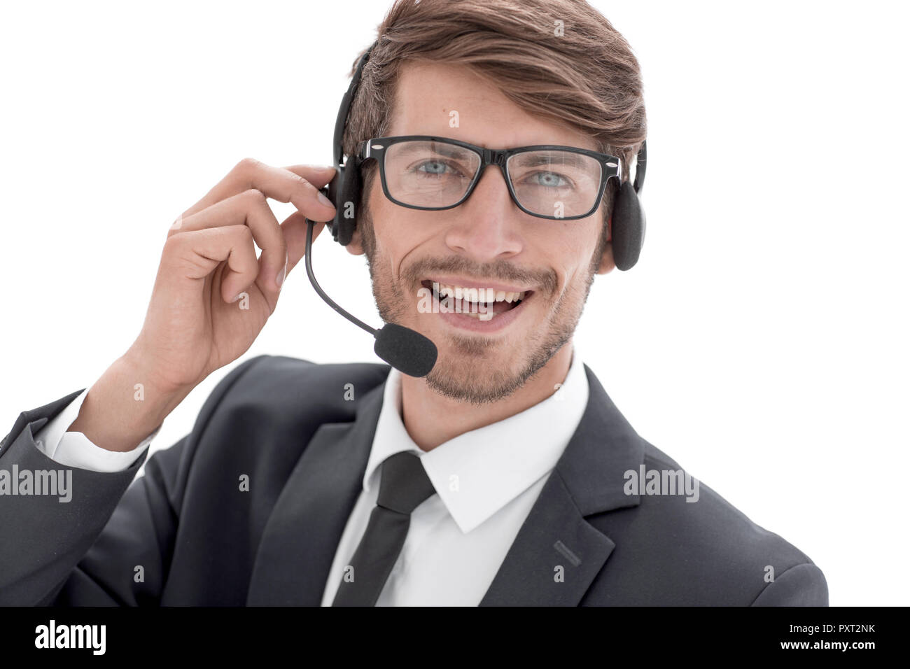 telephone operator in the office Stock Photo - Alamy