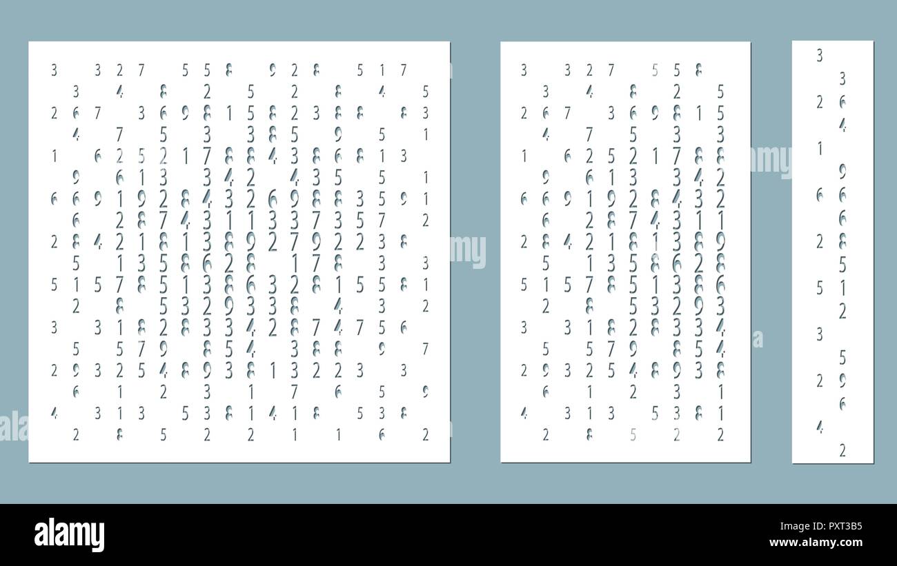 panels for decoration of decorative surfaces, with numbers. Vector ...