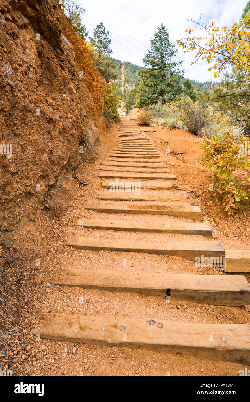 Extreme nature trail with steep mountain incline for advance hikers ...
