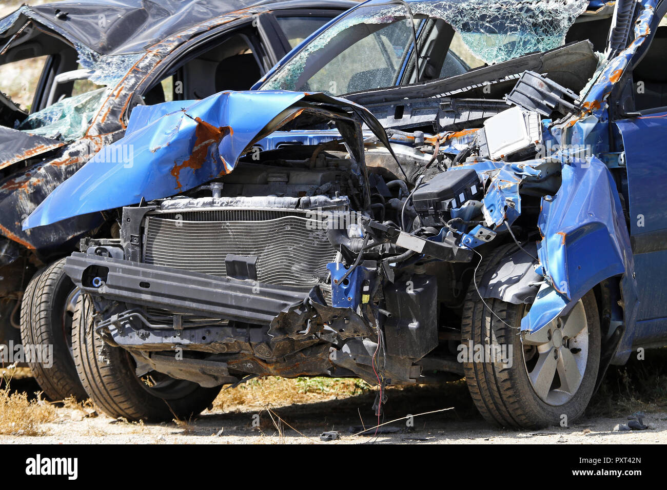 Multiple vehicle collision in high speed traffic accident Stock Photo ...
