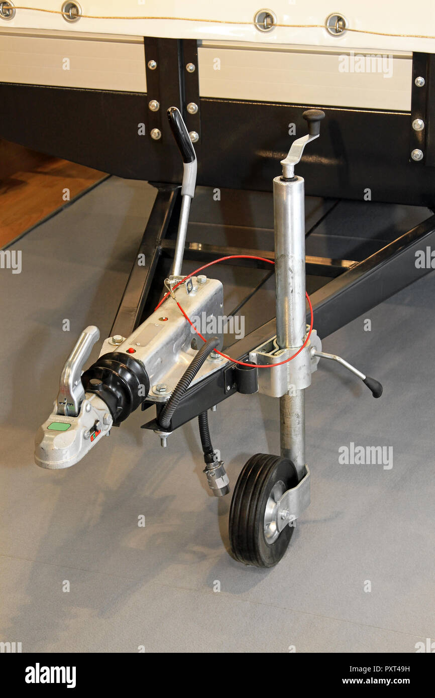 Close up shot of trailer connection hitch Stock Photo - Alamy