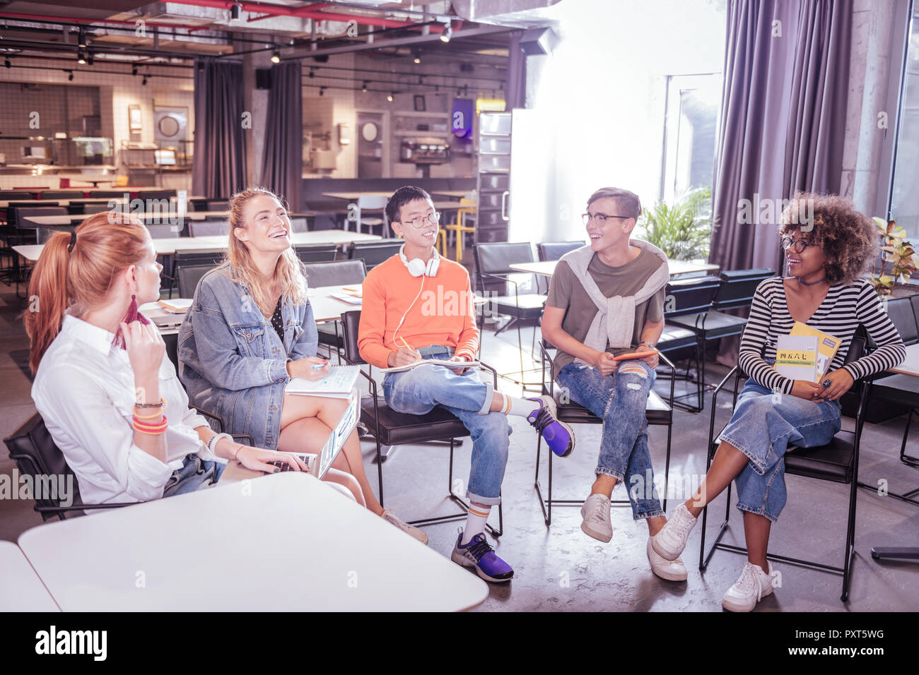Group of pleased students that visiting lecture Stock Photo - Alamy