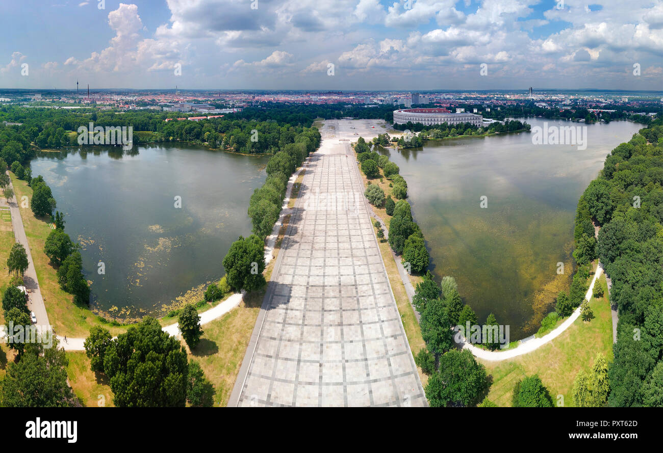 Parade street, Nazi party rally grounds with Dutzendteich and NS ...