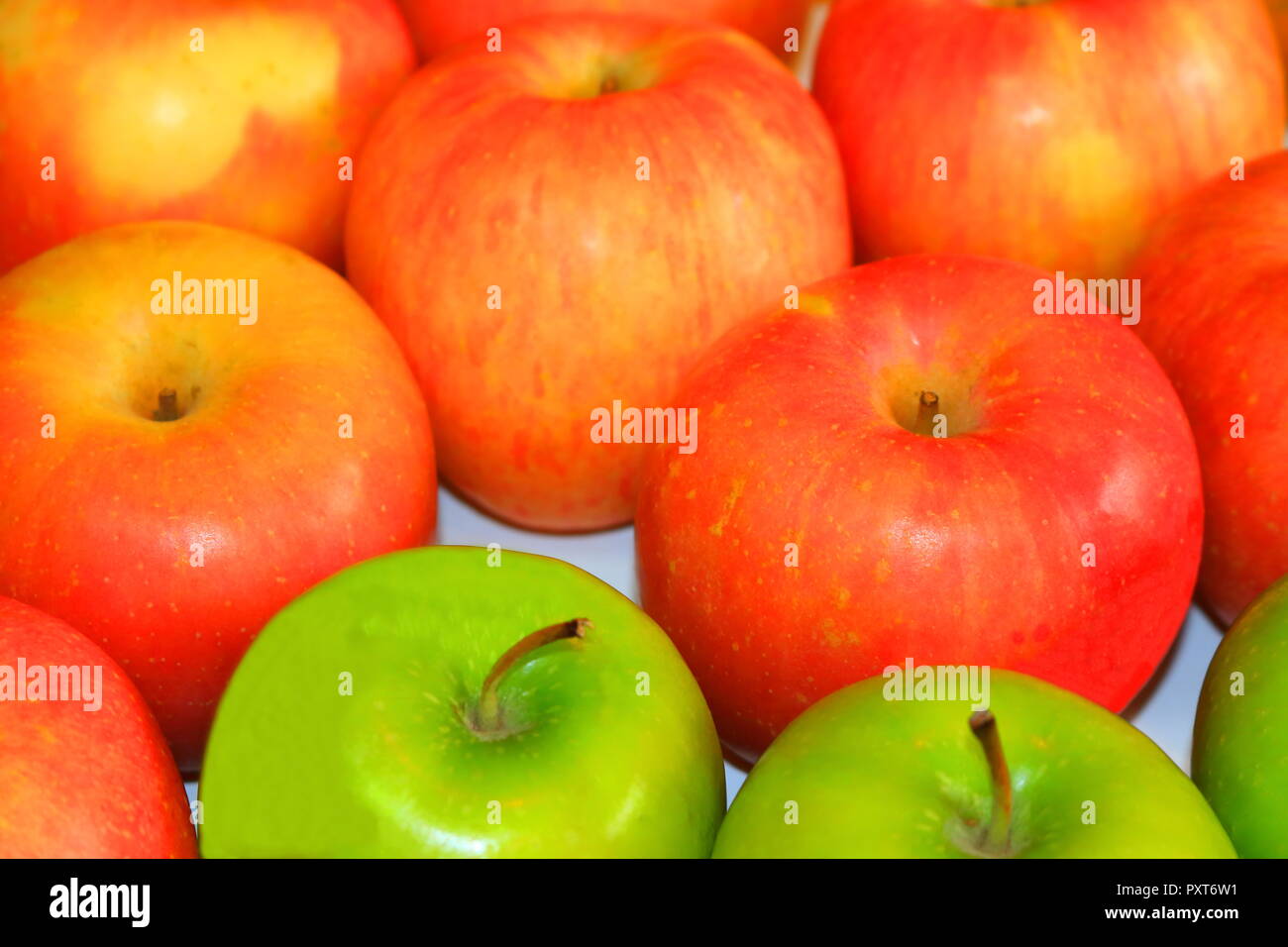 closeup image of red apples and green apples Stock Photo - Alamy