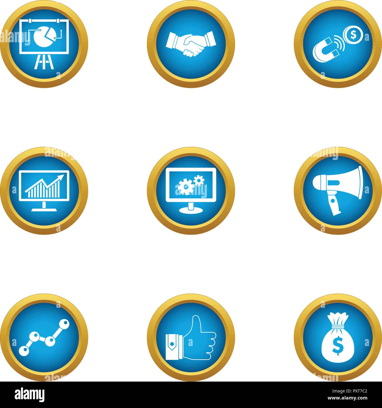 Information output icons set, flat style Stock Vector Image & Art - Alamy