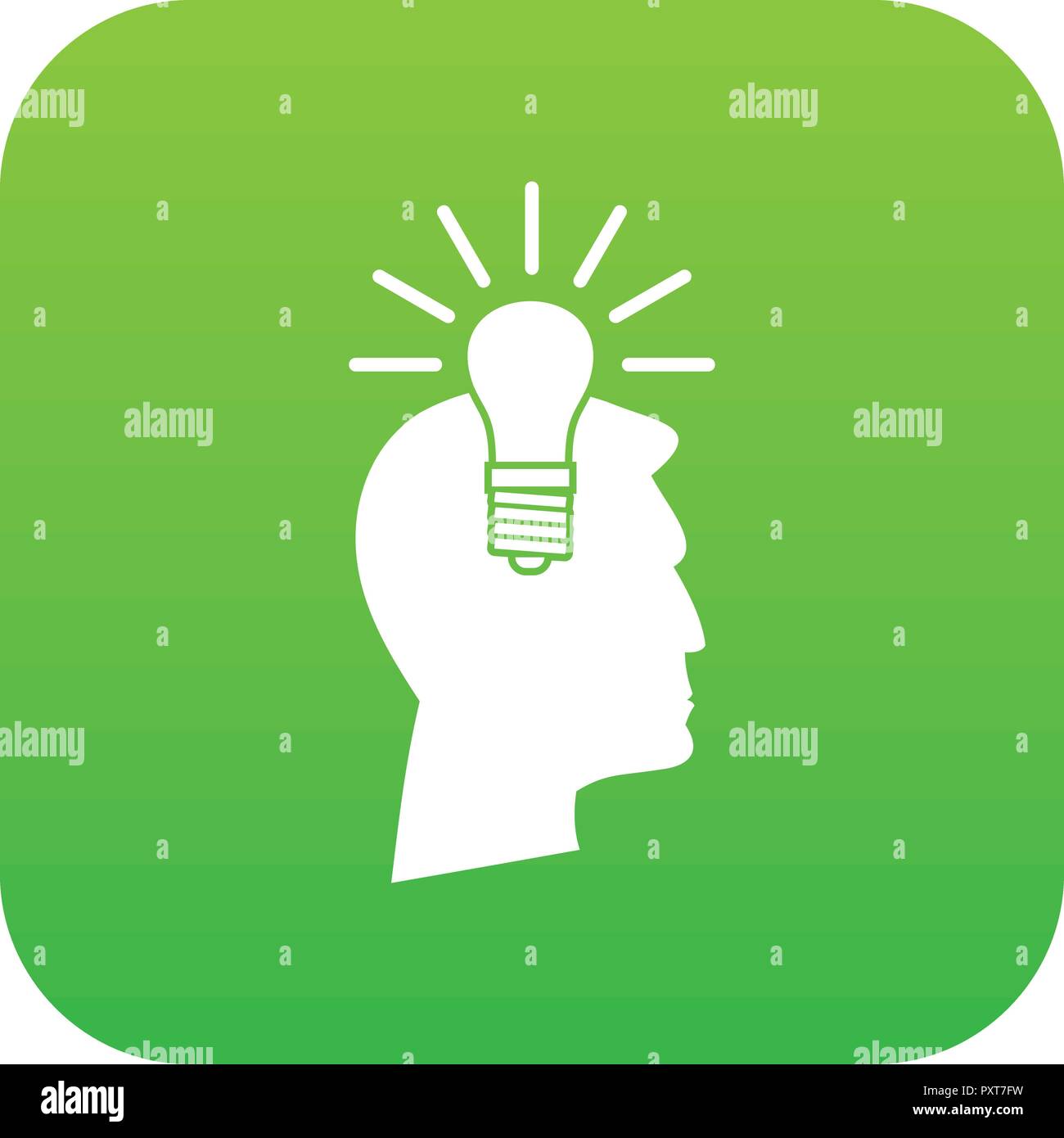 Light bulb idea icon digital green Stock Vector Image & Art - Alamy