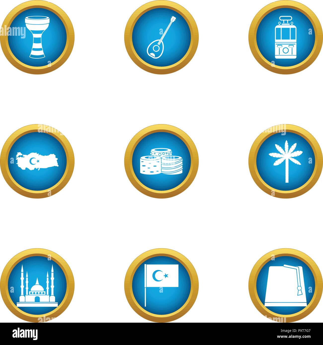 Turkish county icons set, flat style Stock Vector Image & Art - Alamy