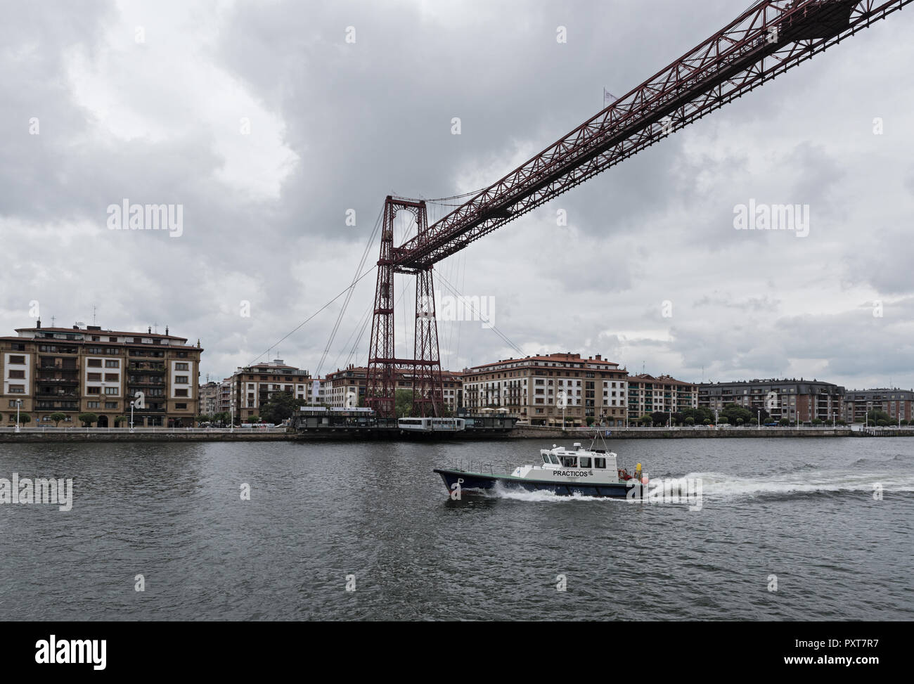 the suspension bridge of bizkaia (puente de vizcaya) between getxo and ...