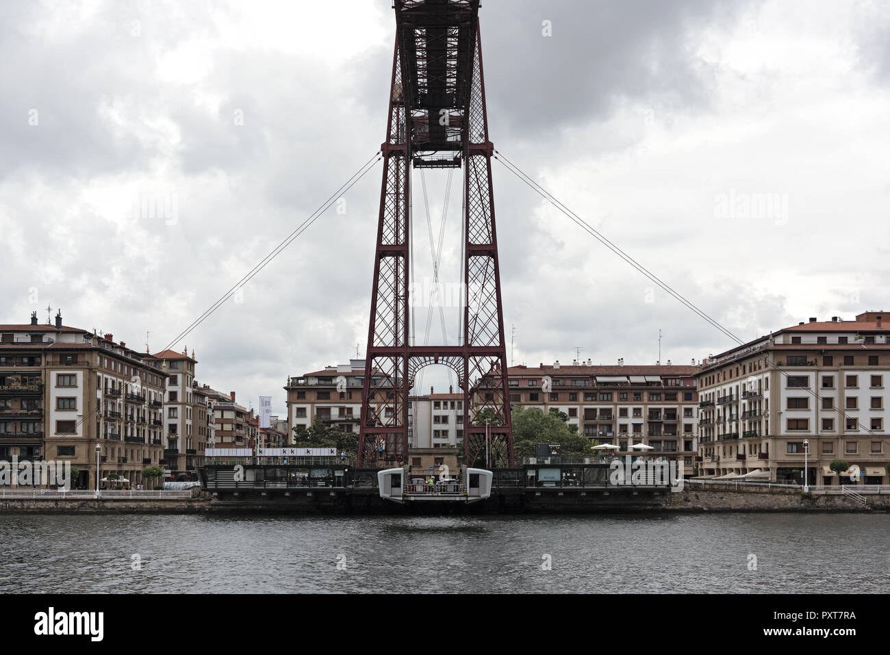 the suspension bridge of bizkaia (puente de vizcaya) between getxo and ...