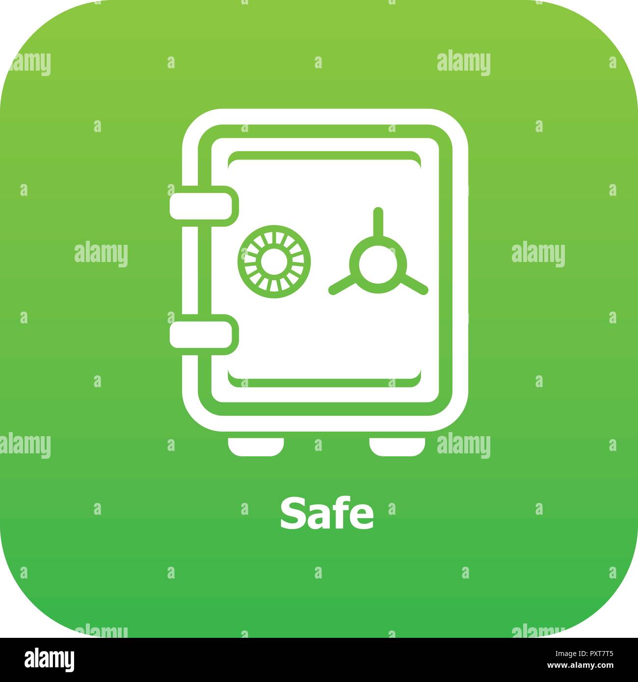 Safe icon green vector Stock Vector Image & Art - Alamy