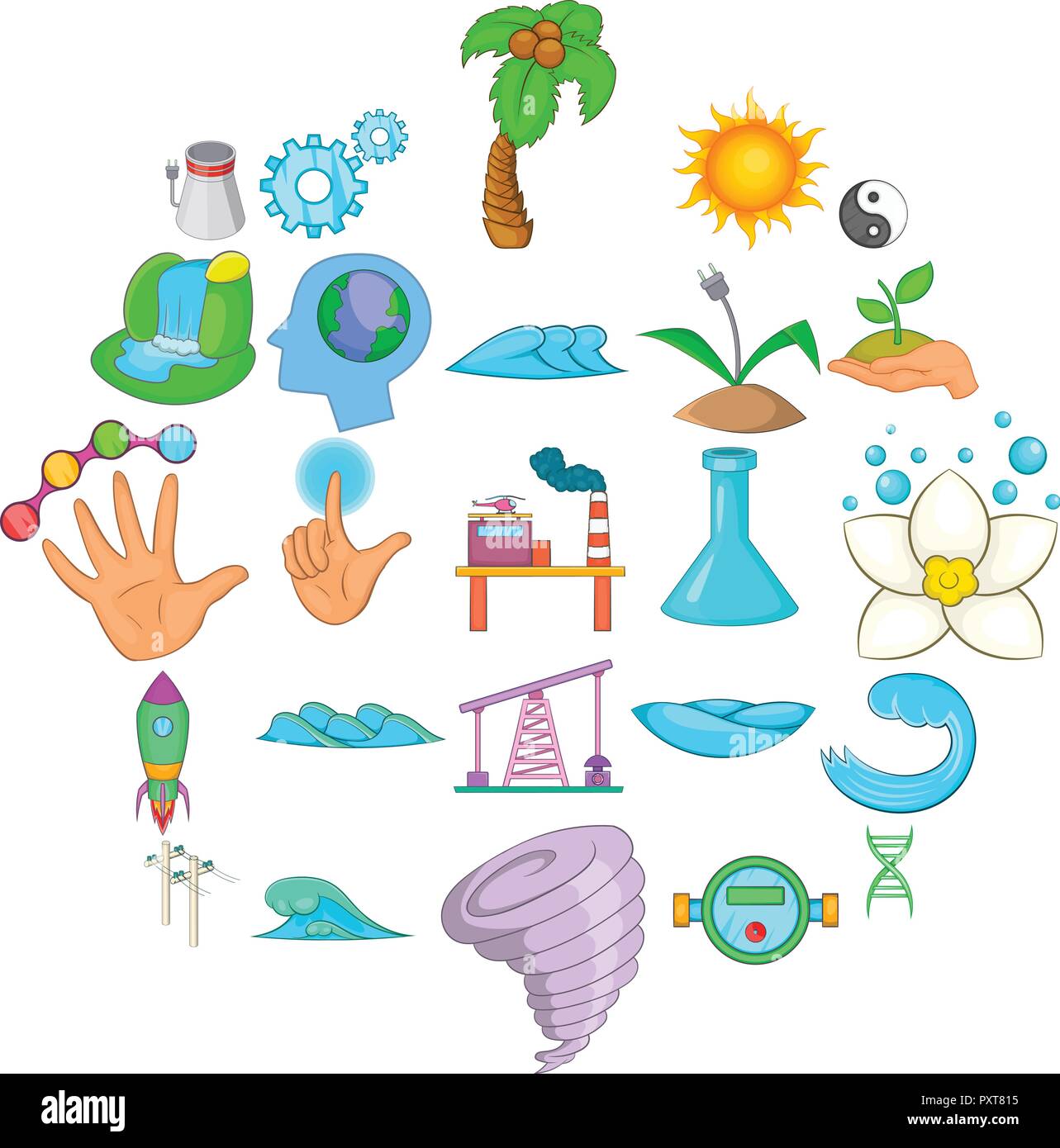 Force of nature icons set, cartoon style Stock Vector Image & Art - Alamy