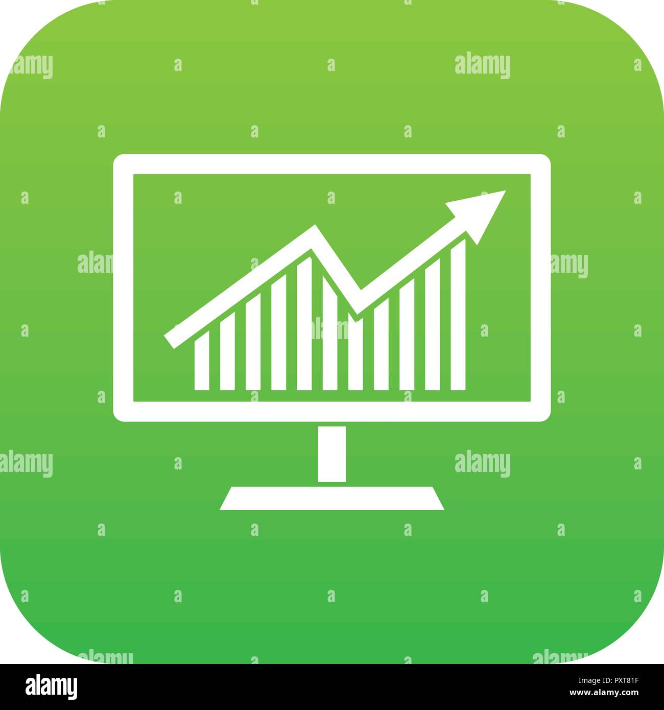 Statistics on monitor icon digital green Stock Vector Image & Art - Alamy