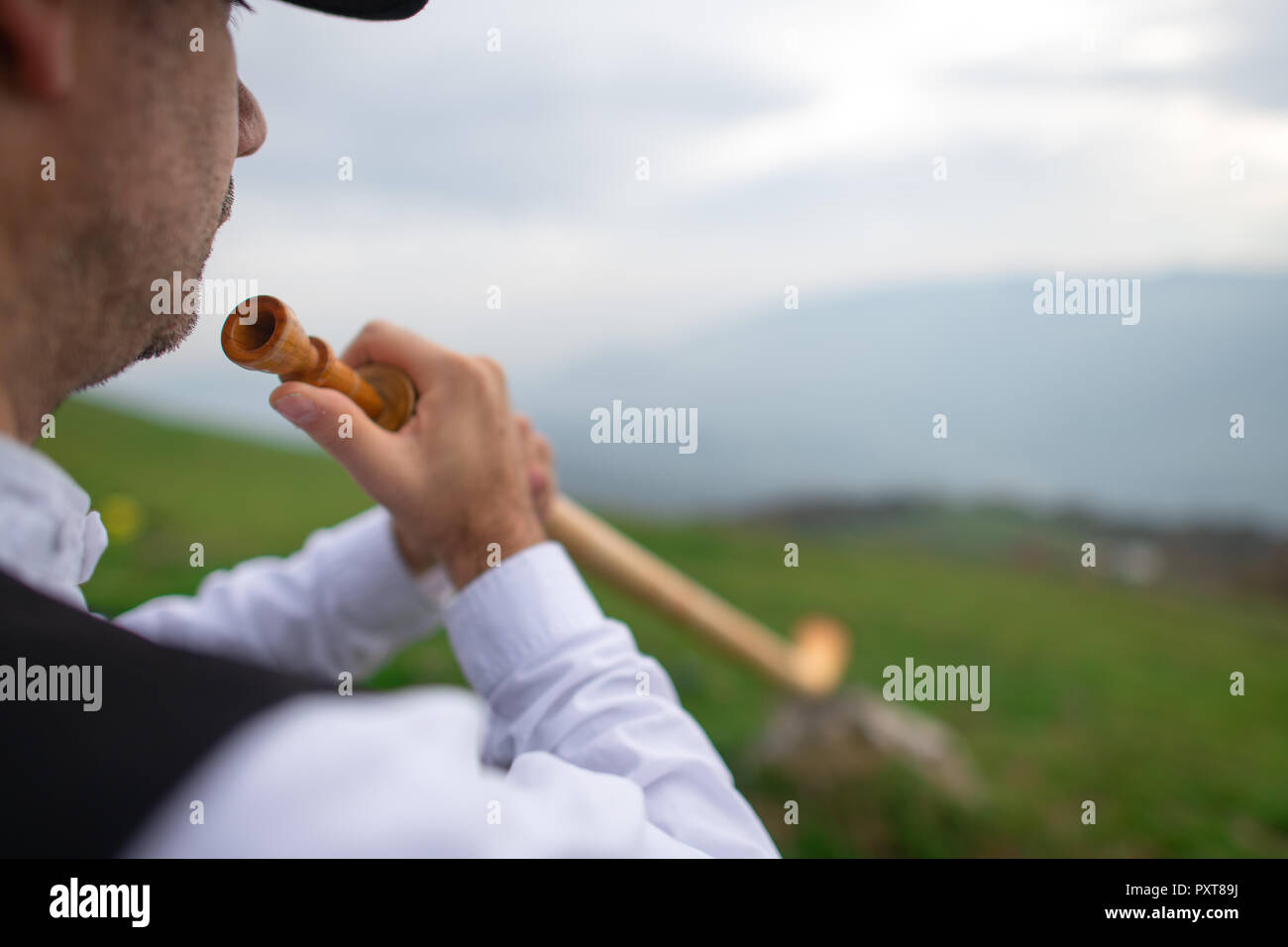 Alpine horns music hi-res stock photography and images - Alamy