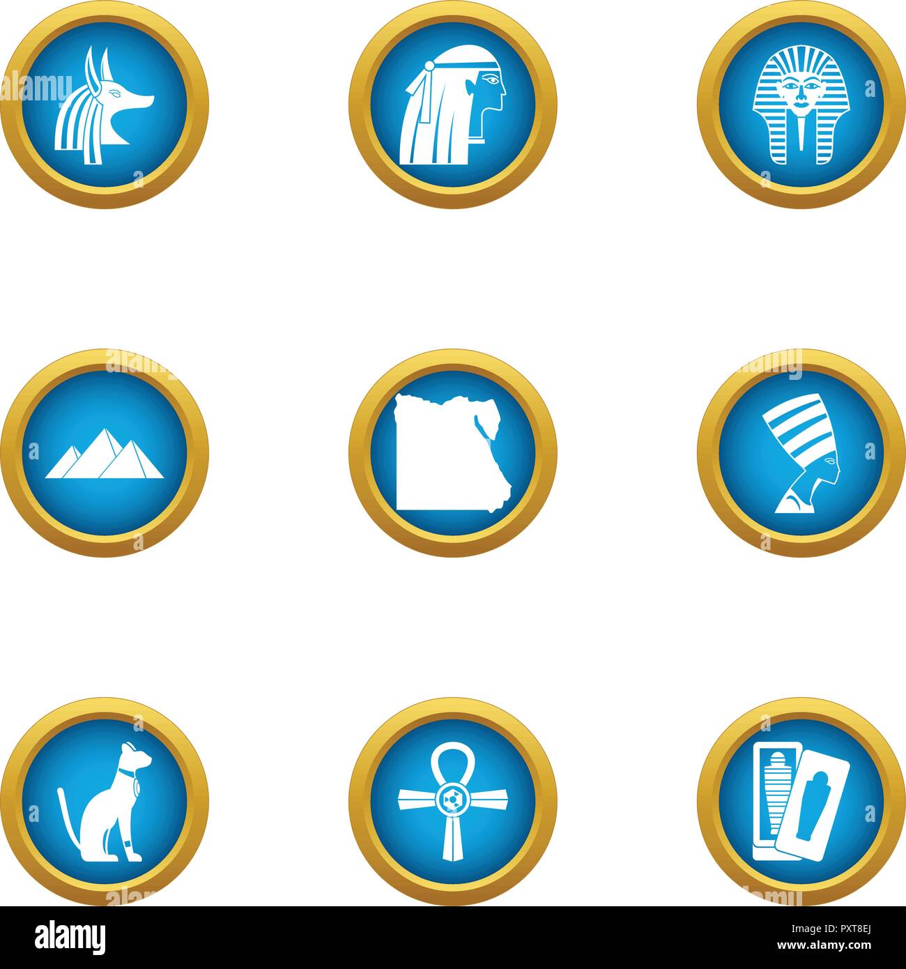 Egypt time icons set, flat style Stock Vector Image & Art - Alamy