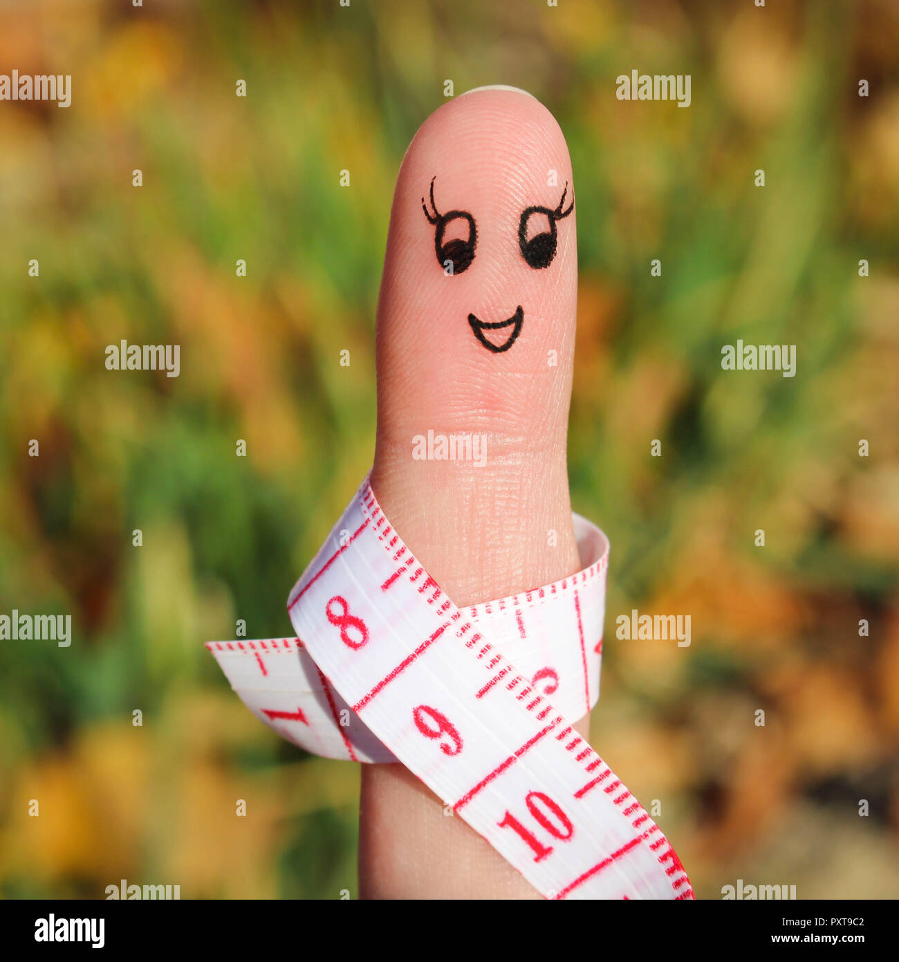 Finger art of a girl with meter Stock Photo - Alamy