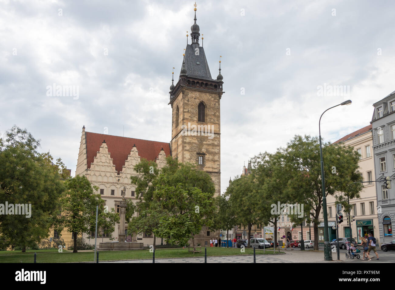 Prague charles square new town hall hi-res stock photography and images ...