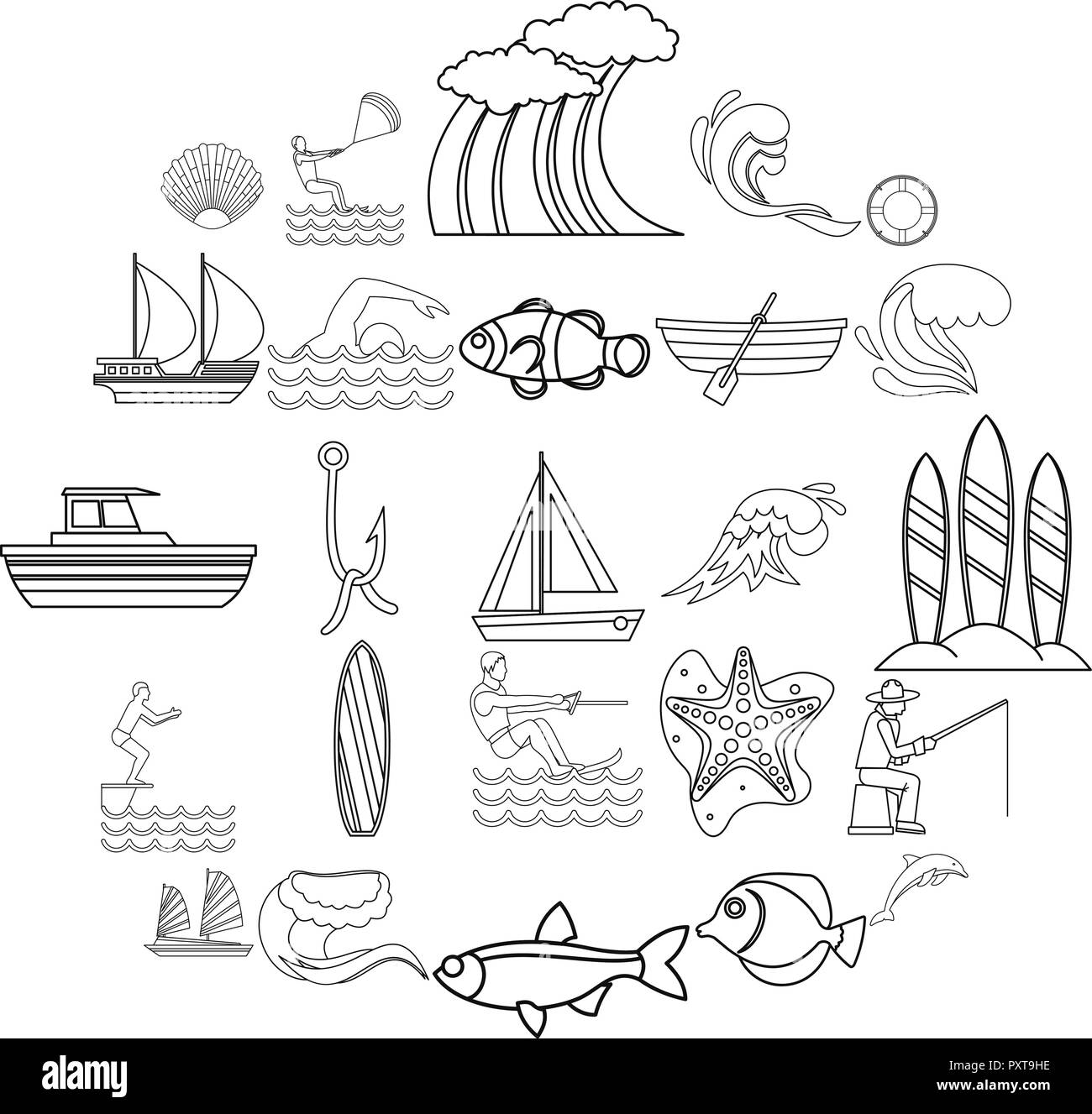 Hydrous icons set, outline style Stock Vector Image & Art - Alamy