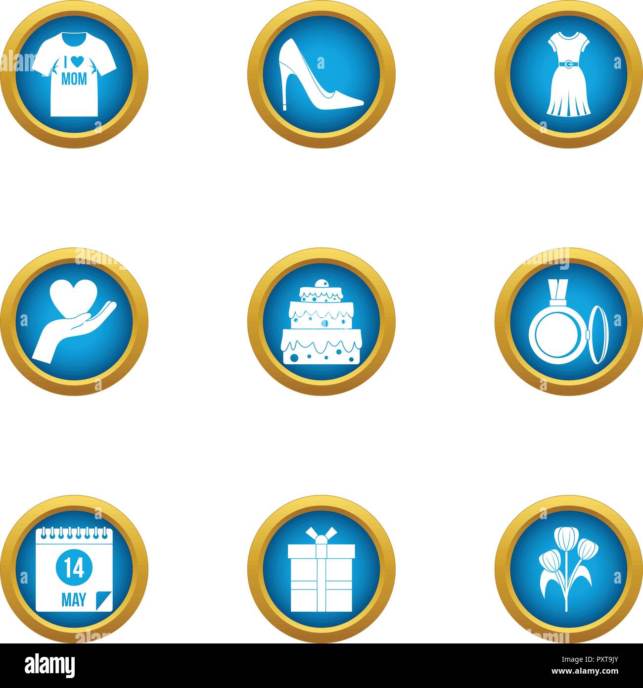 February icons set, flat style Stock Vector Image & Art - Alamy