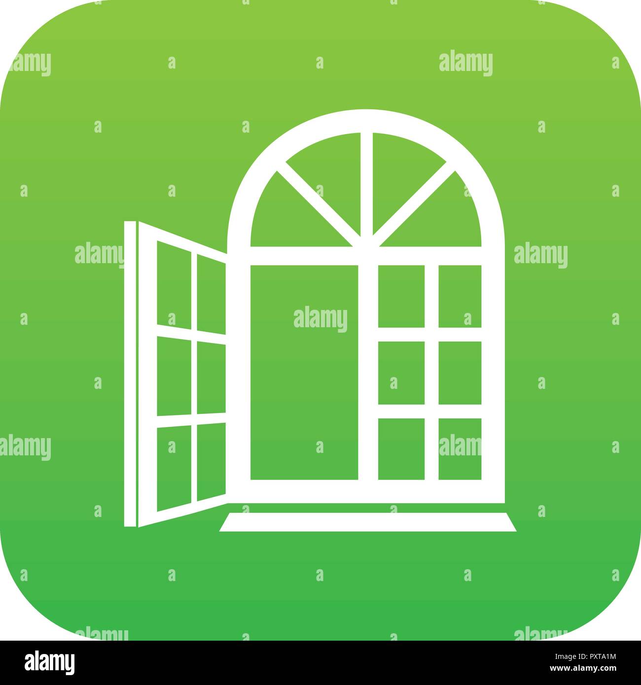 Window frame icon green vector Stock Vector Image & Art - Alamy