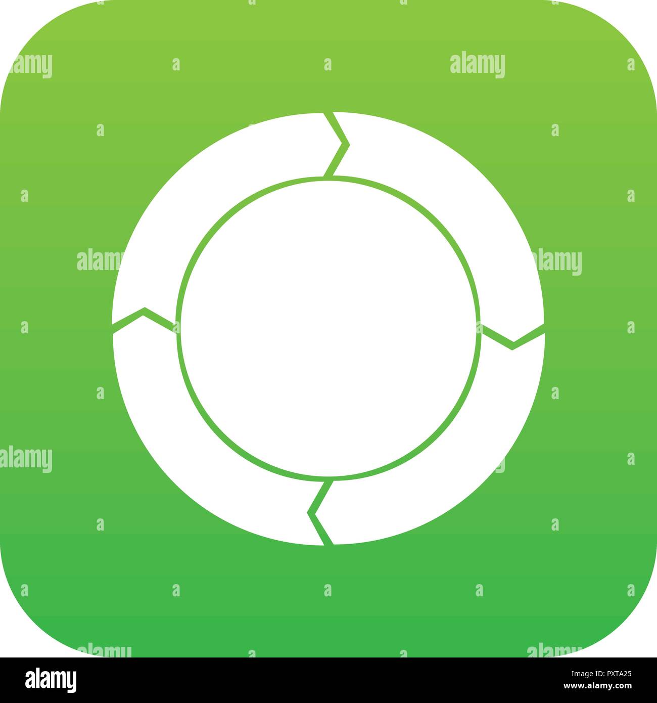 Diagram pie chart with arrows icon digital green Stock Vector Image ...