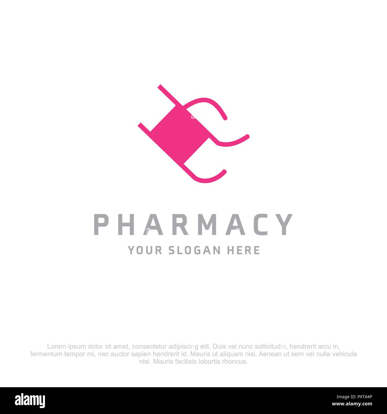 Pharmacy logo with creative design with white background and typography ...
