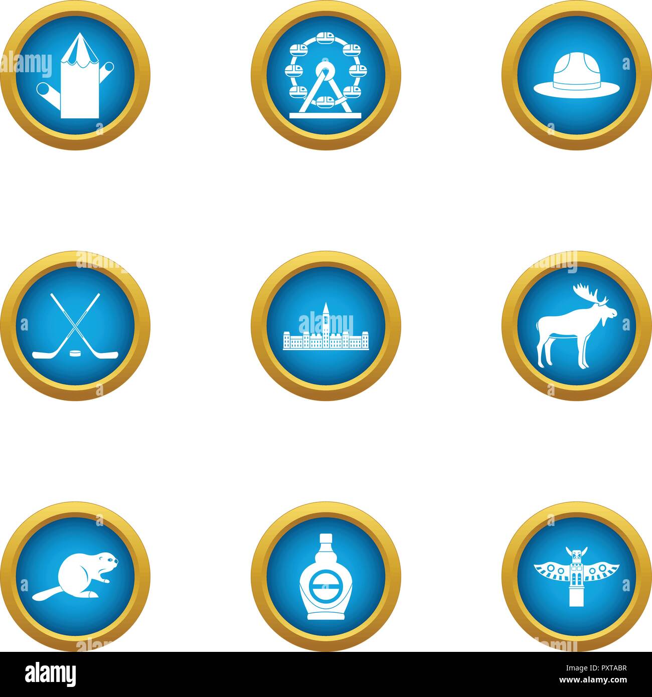 Canada peace icons set, flat style Stock Vector Image & Art - Alamy