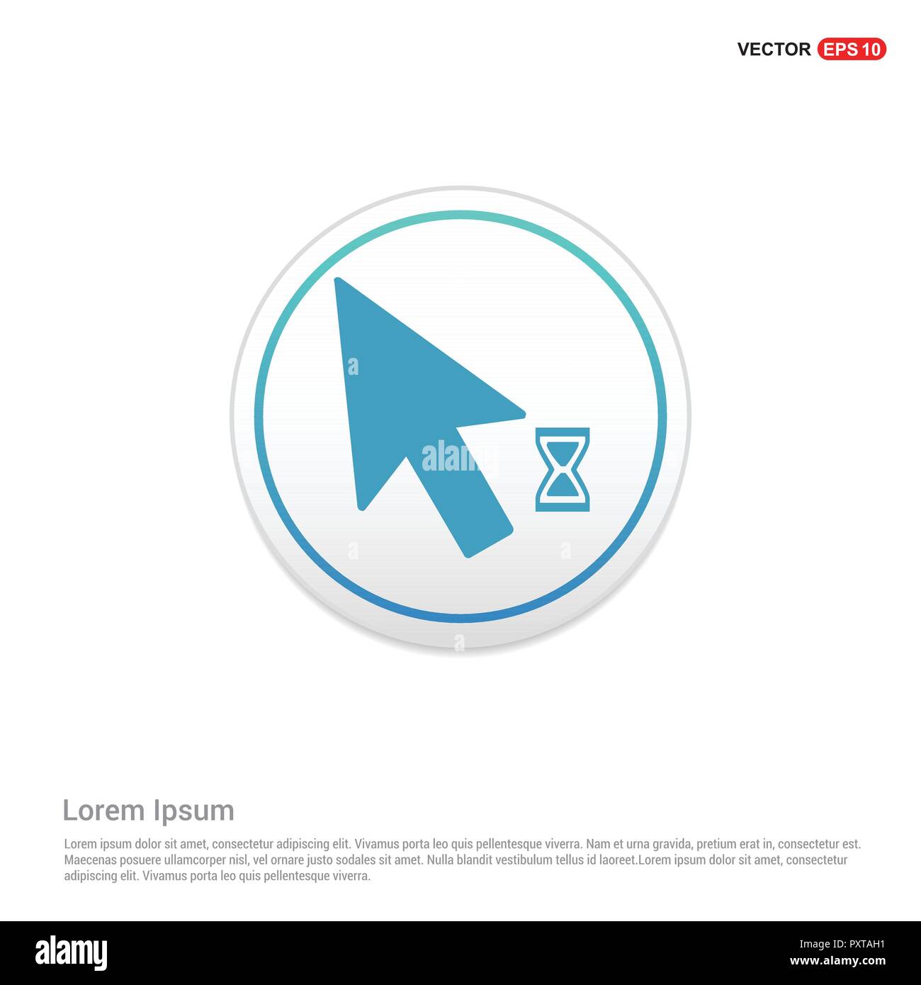 Mouse Cursor Loading Icon - white circle button Stock Vector Image ...