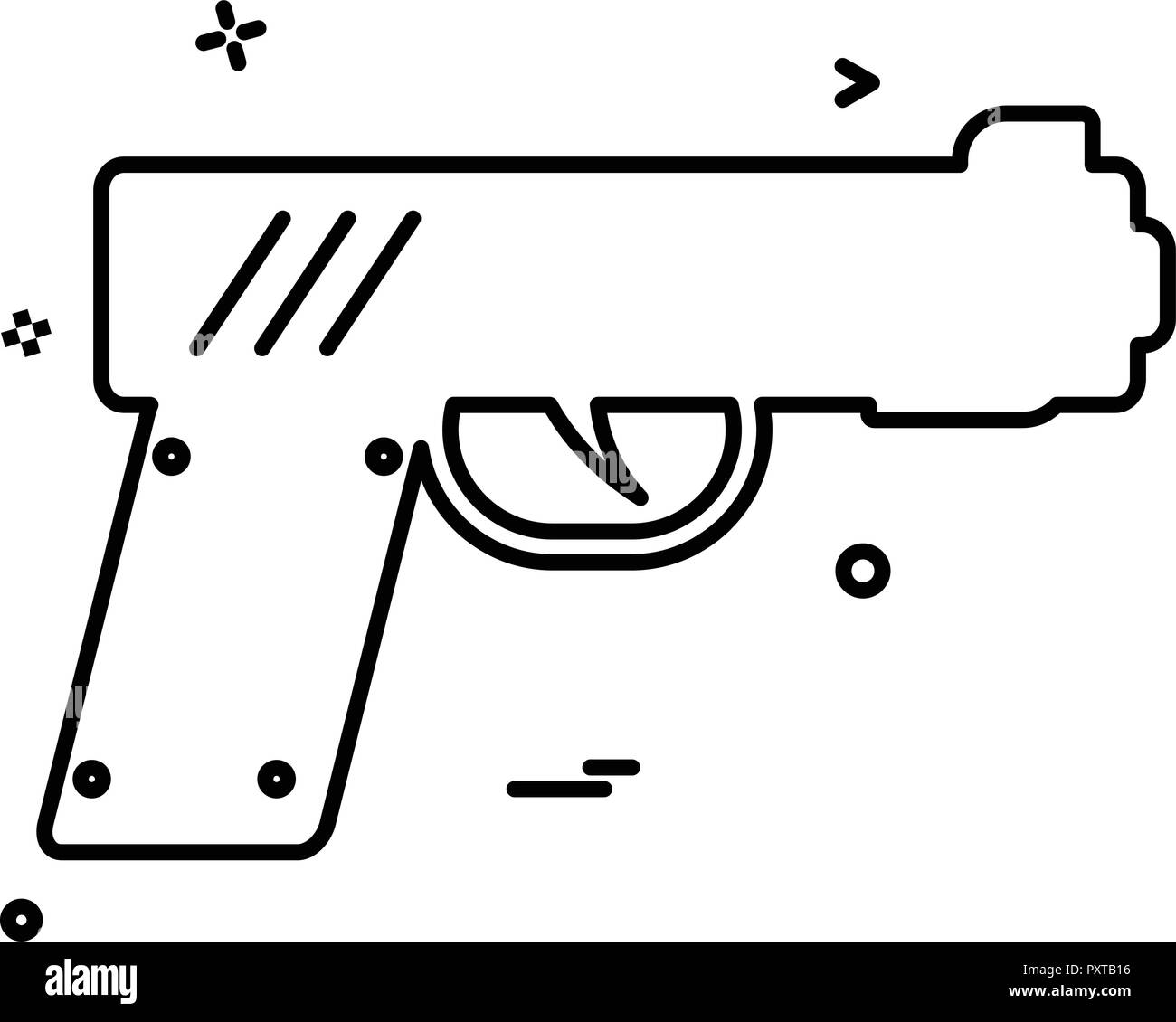 gun pistol police weapon icon vector design Stock Vector Image & Art ...