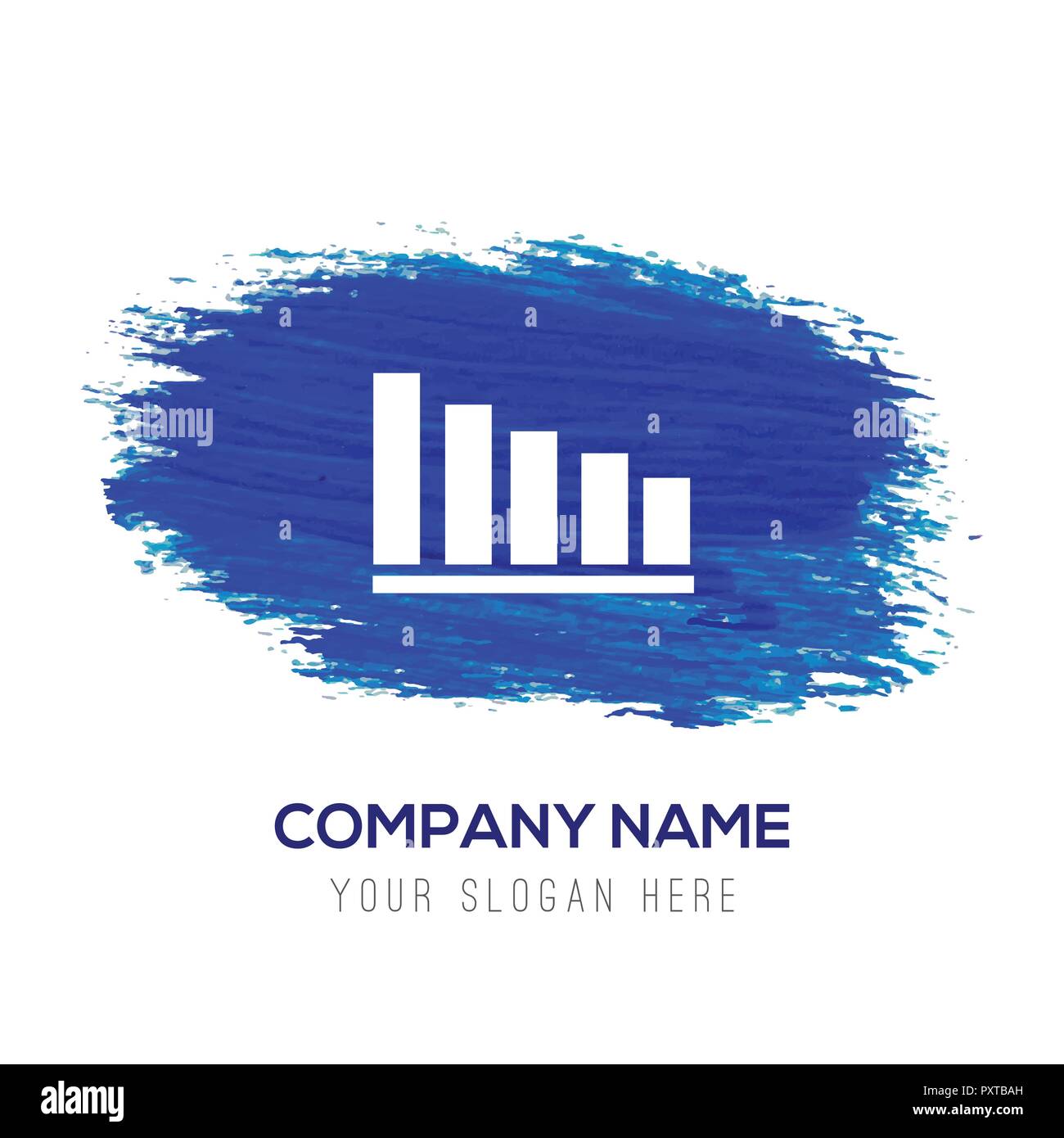 Business graph icon - Blue watercolor background Stock Vector Image ...